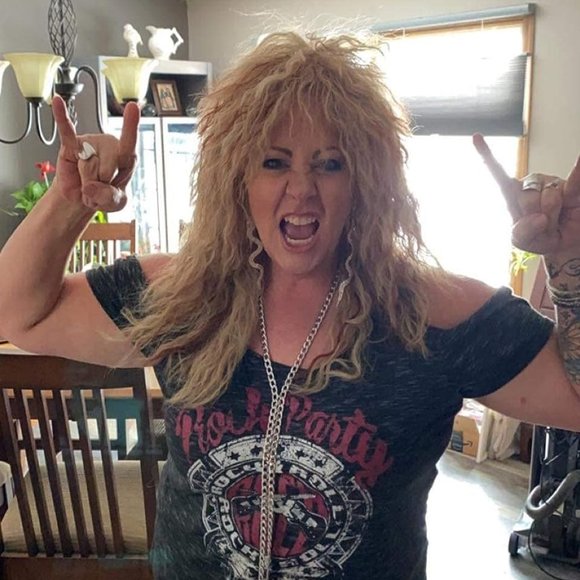 Karlery | Hair | Men Women Orange Mix Blonde Metal Long Curly Rocker ...